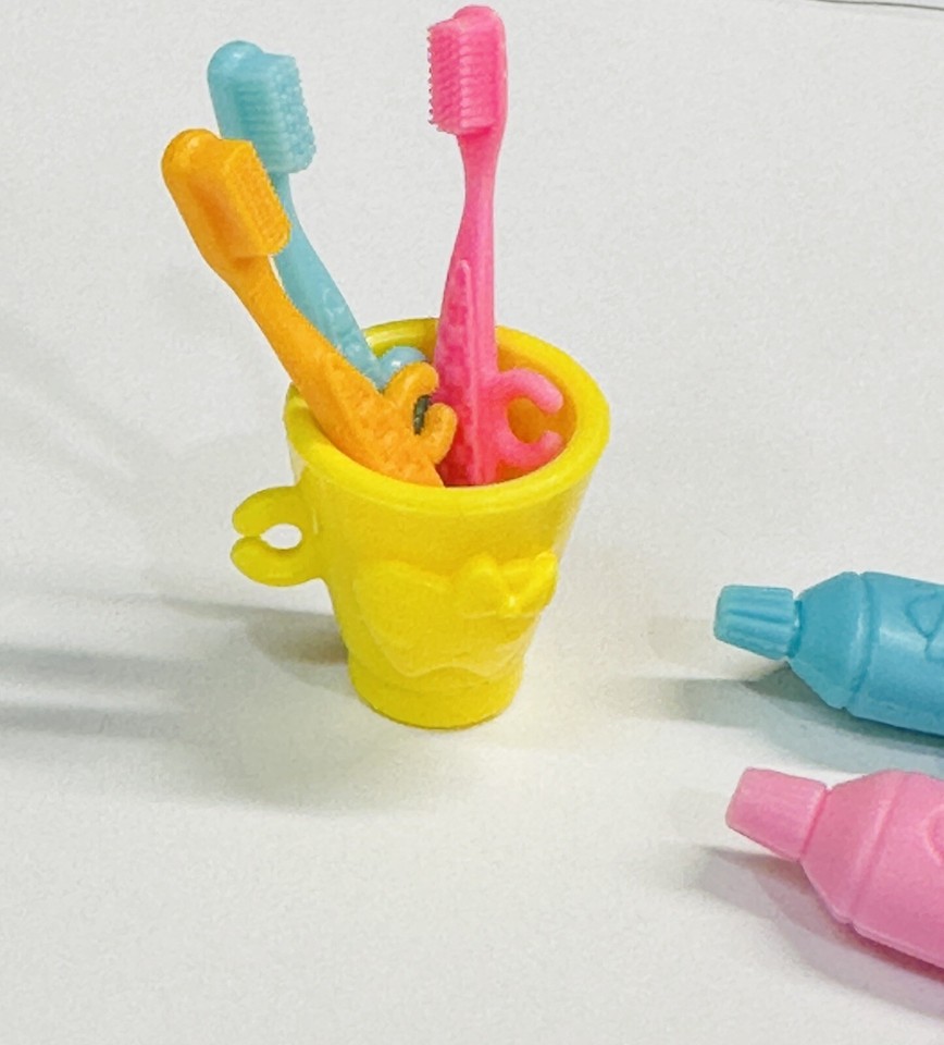 6 pc Barbie Doll Sized Toothbrush & Toothpaste Set Accessories Lot EUC ...