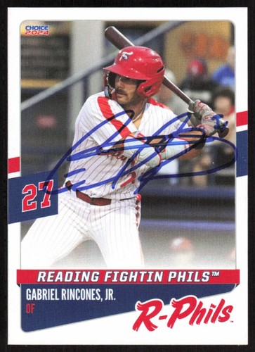 2024 Choice Gabriel Rincones Jr. Auto Reading Fightin Phils #14 Team ...
