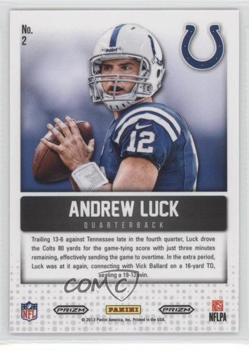 2013 Panini Monster Box Prizm Cornerstones Blue Prizm Andrew Luck #2 | eBay