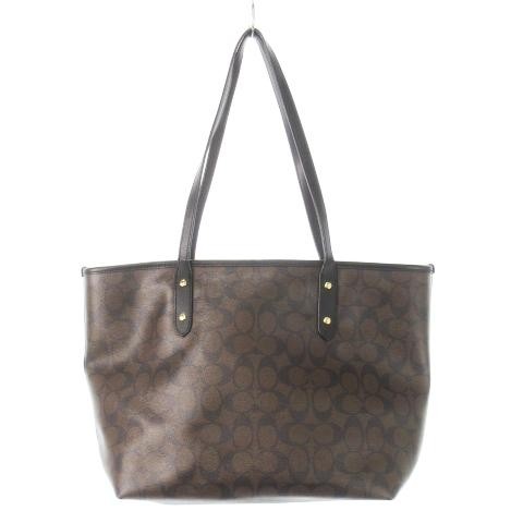 Coach Tote Handbag PVC Leather Signature Logo Brown F58292 | eBay
