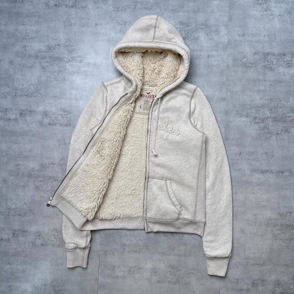 Y2K Hollister Co. 00s Sherpa Lined Hoodie Jacket | eBay