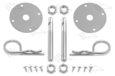 Chrome Bonnet Pin Kit / Hood & Deck Pins - With 3/16" Safety Clips ...