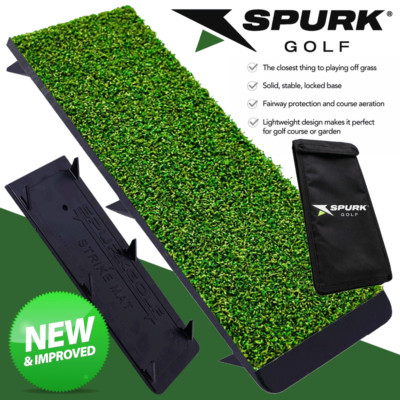 SPURK GOLF STRIKE MAT / SHORT PILE GRASS LAUNCH WINTER MAT +SPURK MAT ...