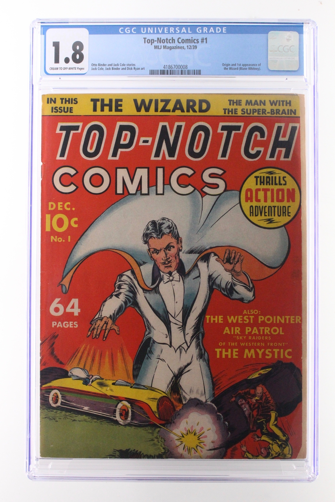 Top-Notch Comics #1 - MLJ Magazines 1939 CGC 1.8 Origin and 1st ...
