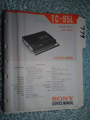 Sony TC-95L service manual original repair book cassette recorder tape ...