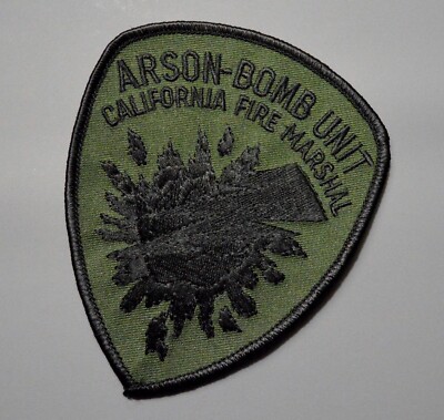 California Fire Marshal Arson-Bomb Unit Subdued Patch ++ Mint CA | eBay