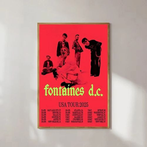 Fontaines-DC North America Tour 2025 Date Concert Unframed Poster Art ...