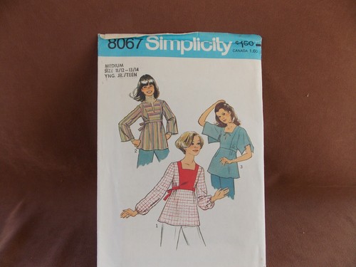 Vtg Simplicity Junior Pullover Tops Sizes 11/12-13/14 Uncut Pattern ...