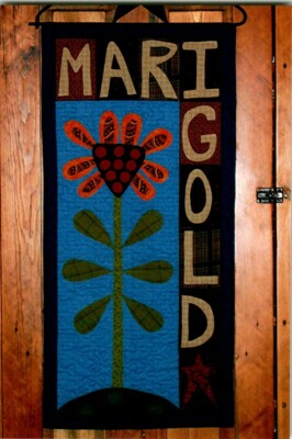 Marigold Wall Quilt Pattern Country Primitive Cottage Flower | eBay