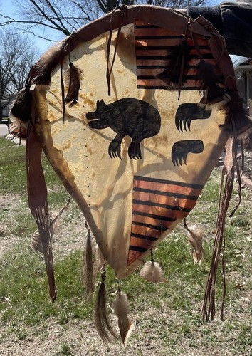 Native American Hide Shield with Sinew Straps | eBay