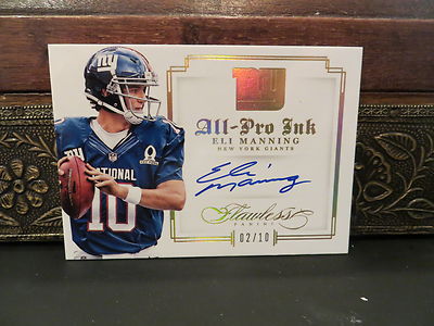 Panini Flawless Gold Autograph All Pro Ink Auto Giants Eli Manning 02/ ...