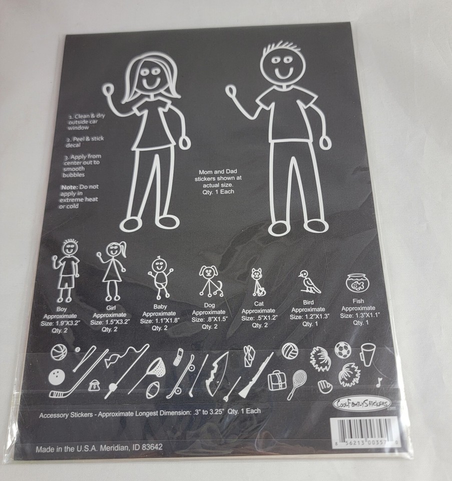 Cool Family Stickers Family Car Stickers Value Pack, Includes 36 ...