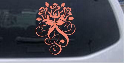 Swirl Roses Flowers Vine Car or Truck Window Laptop Decal Sticker | eBay