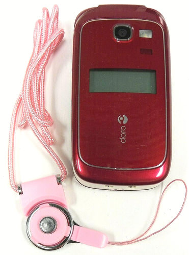 Doro PhoneEasy 618 - Red and White ( Consumer Cellular ) Flip Phone ...