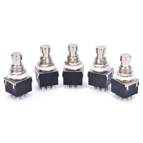 5 pcs 3PDT 9-Pin Guitar Effects Stomp Switch Pedal Box Foot Metal True ...