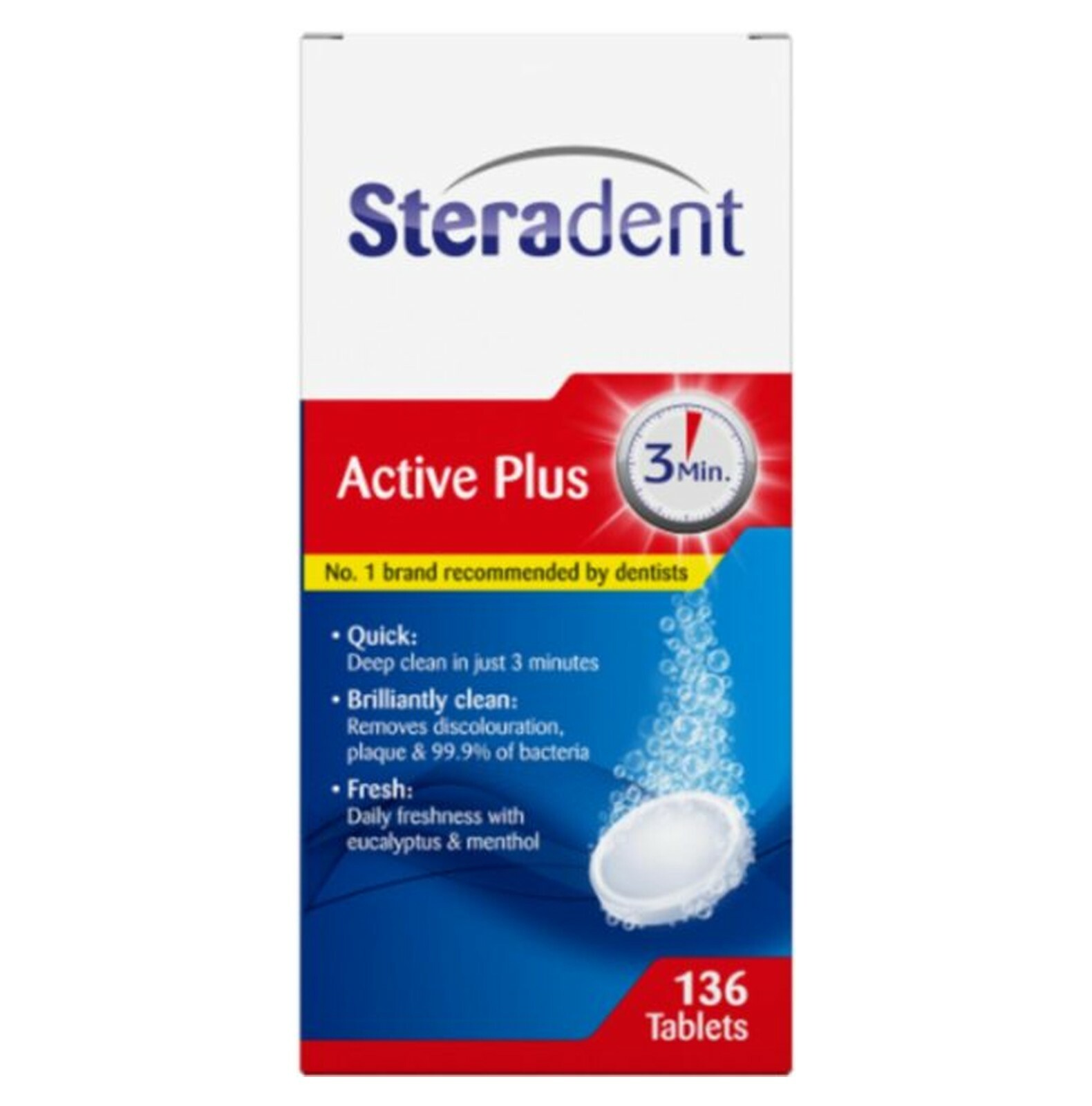 Steradent Active Plus Denture Cleaning 136 Tablets Pack 3 | eBay UK