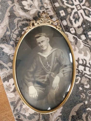 Framed WWI U.S. Navy Portrait Oval Convex Military Frame 14" X 22" | eBay