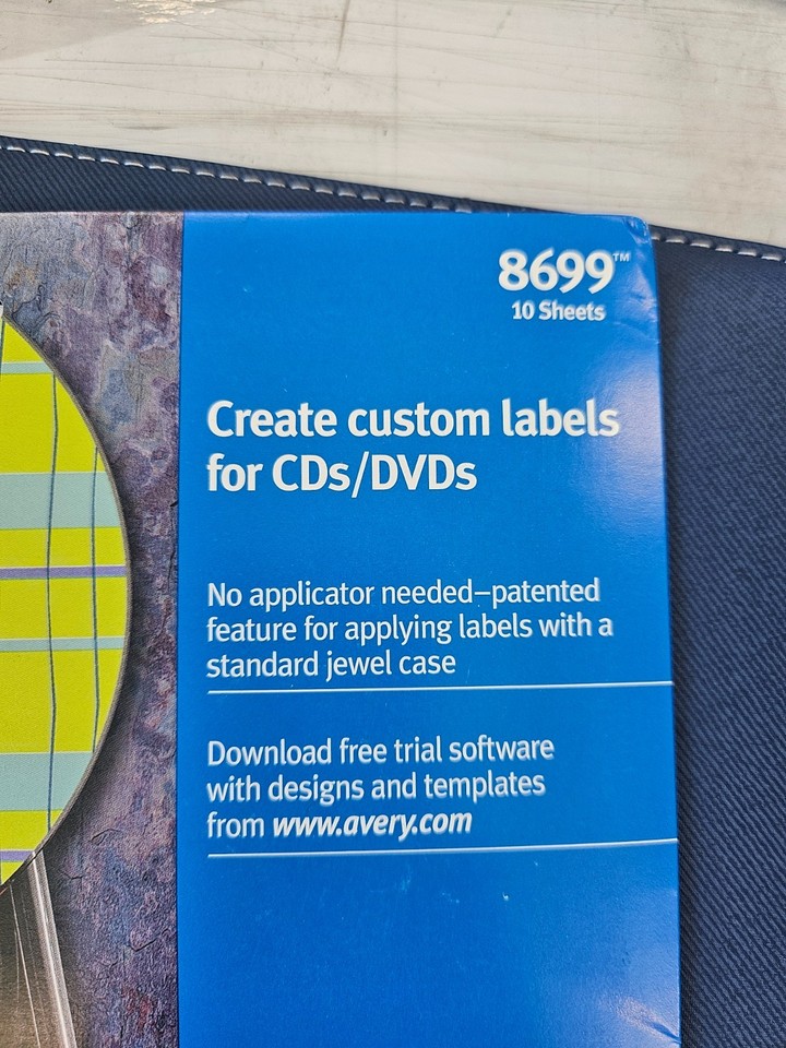 AVERY 8699 CD Labels 20 Face 40 Spine Labels Matte White Print Photo ...