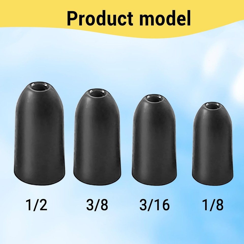 10 Pack Tungsten Bullet Fishing Weights, Insert Free Worm Large, Silver ...