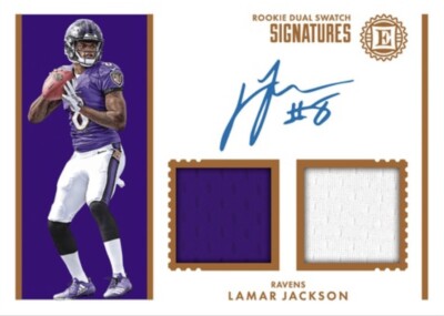 2018 Encased Lamar Jackson Rookie Patch Auto RPA RC NFL Blitz Digital ...
