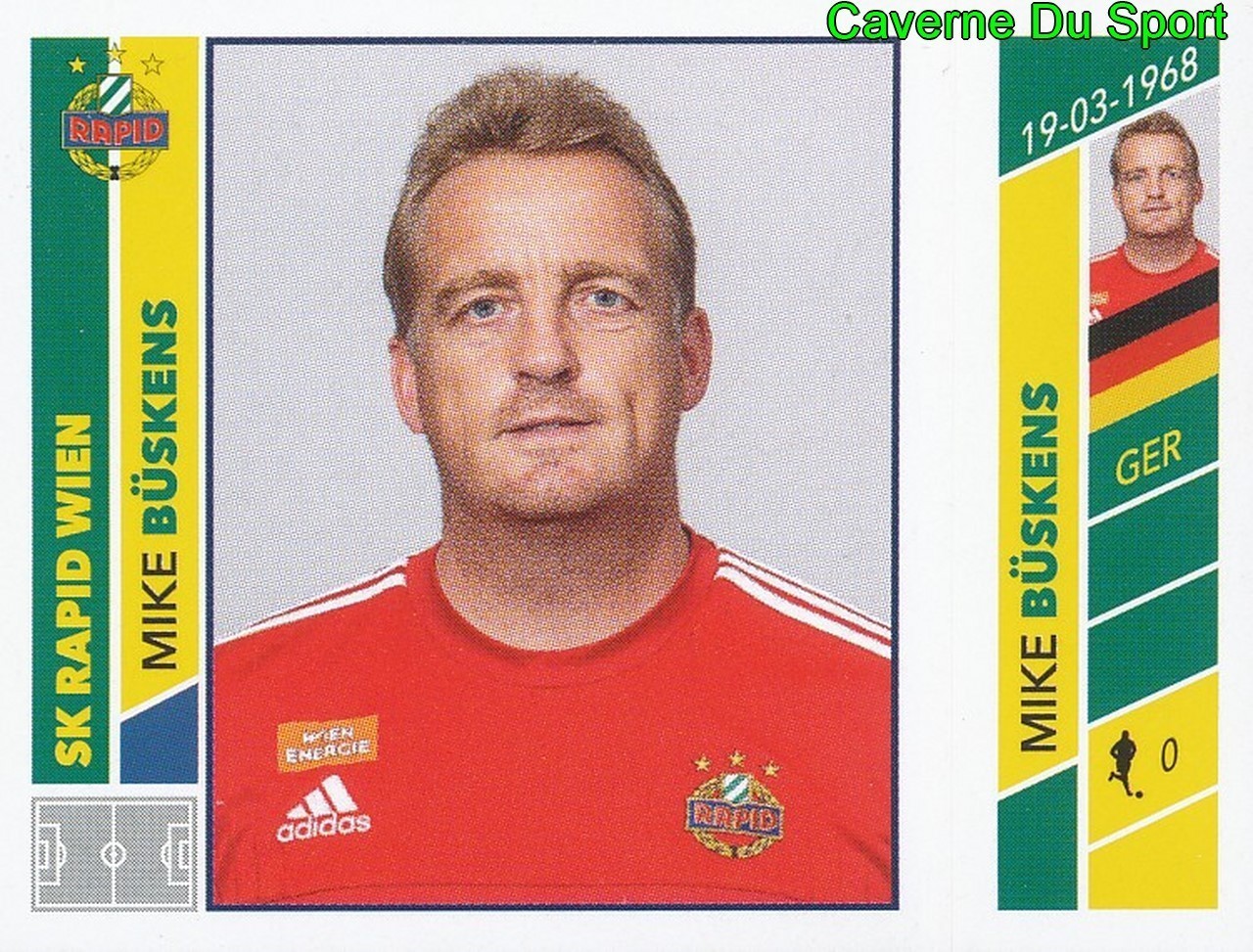 034 MIKE BUSKENS GERMANY RAPID WIEN STICKER PANINI FUSSBALL 2016-2017 ...