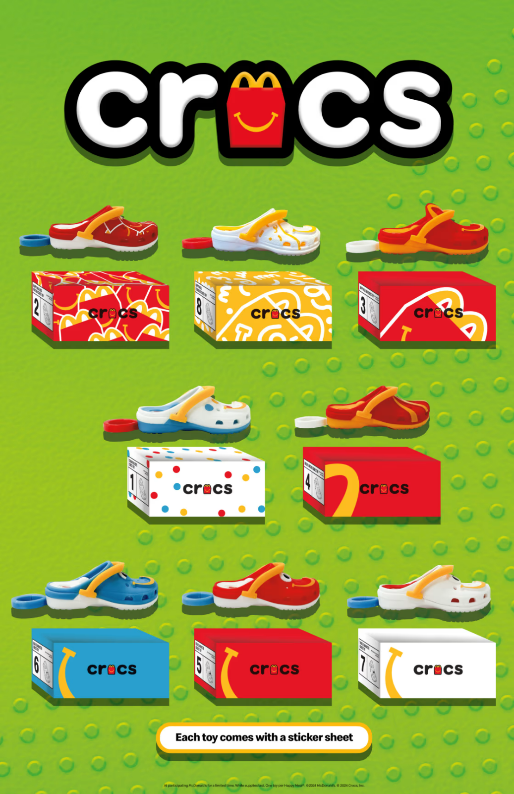 2024 Crocs X McDonald's Kid's Happy Meal cardboard serving meal box | eBay