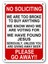 No Soliciting Funny Sign Go Away Front Door Novelty Humor Gift Signs 10 ...