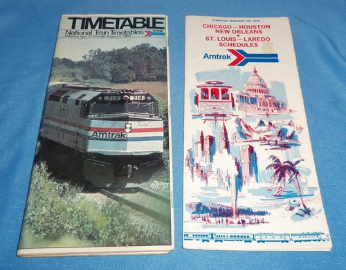 2 Vintage Amtrak Schedules 1975 Chicago-Houston & 1980 Timetable | eBay
