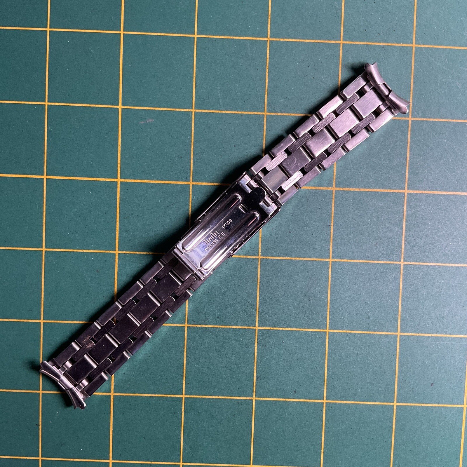 VINTAGE 19MM MARUMAN 5KS08 BEAD RAILS WATCH BRACELET / BAND STAINLESS ...