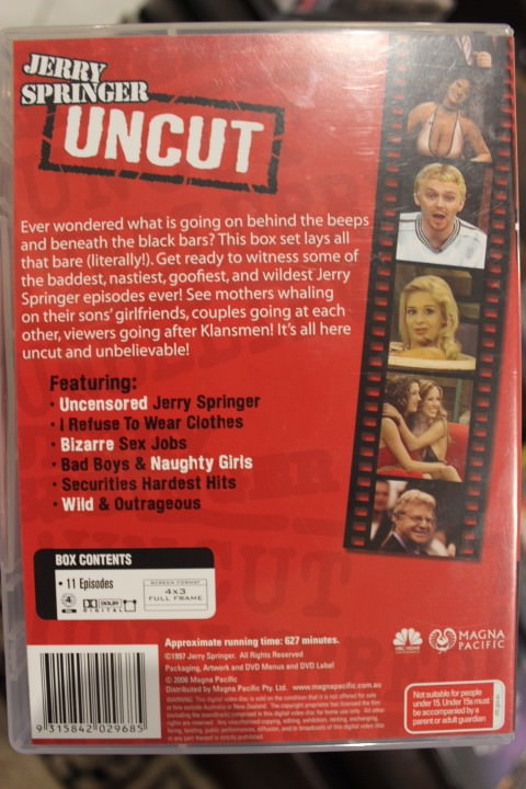 JERRY SPRINGER UNCUT RARE DELETED PAL DVD TV SERIES 11 CRAZIEST SHOW ...