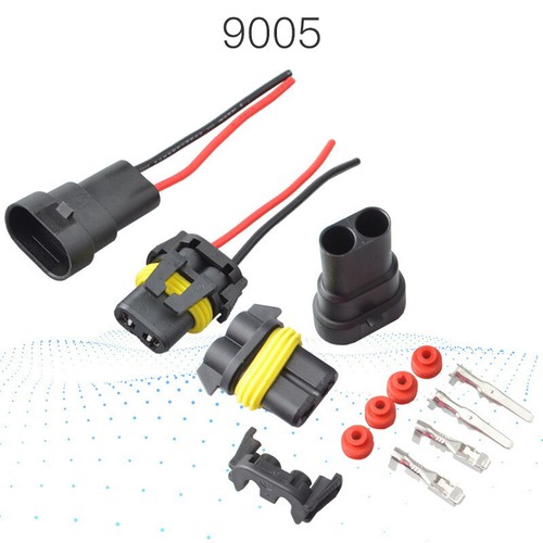 1/2PCS 9005 Bulb Socket Headlight Male Plug Adapter Waterproof ...