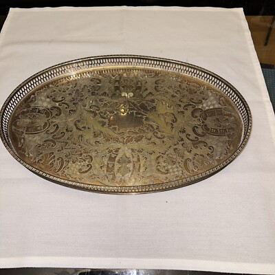 ALPHA PLATE TRAY,CHASED,VINERS OF SHEFFIELD ENGLAND,THE CUTLERS CO 38 x ...