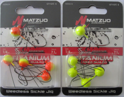 2 - MATZUO Weedless Sickle Jig - 5/Pk - 1/4 oz. - Two Hot Colors! | eBay