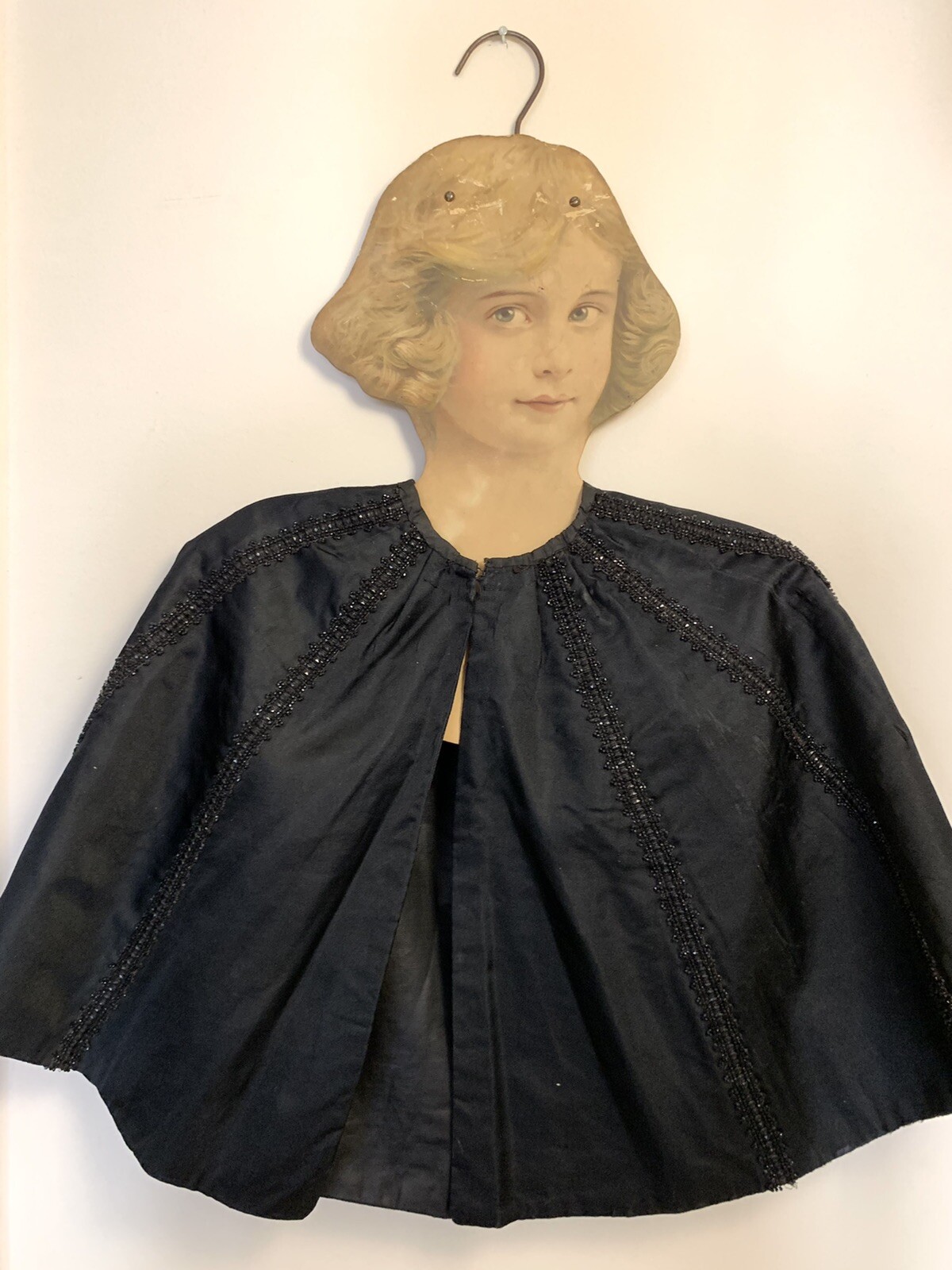 Antique Victorian childs beaded satin cape 1890’s Asis - Gem