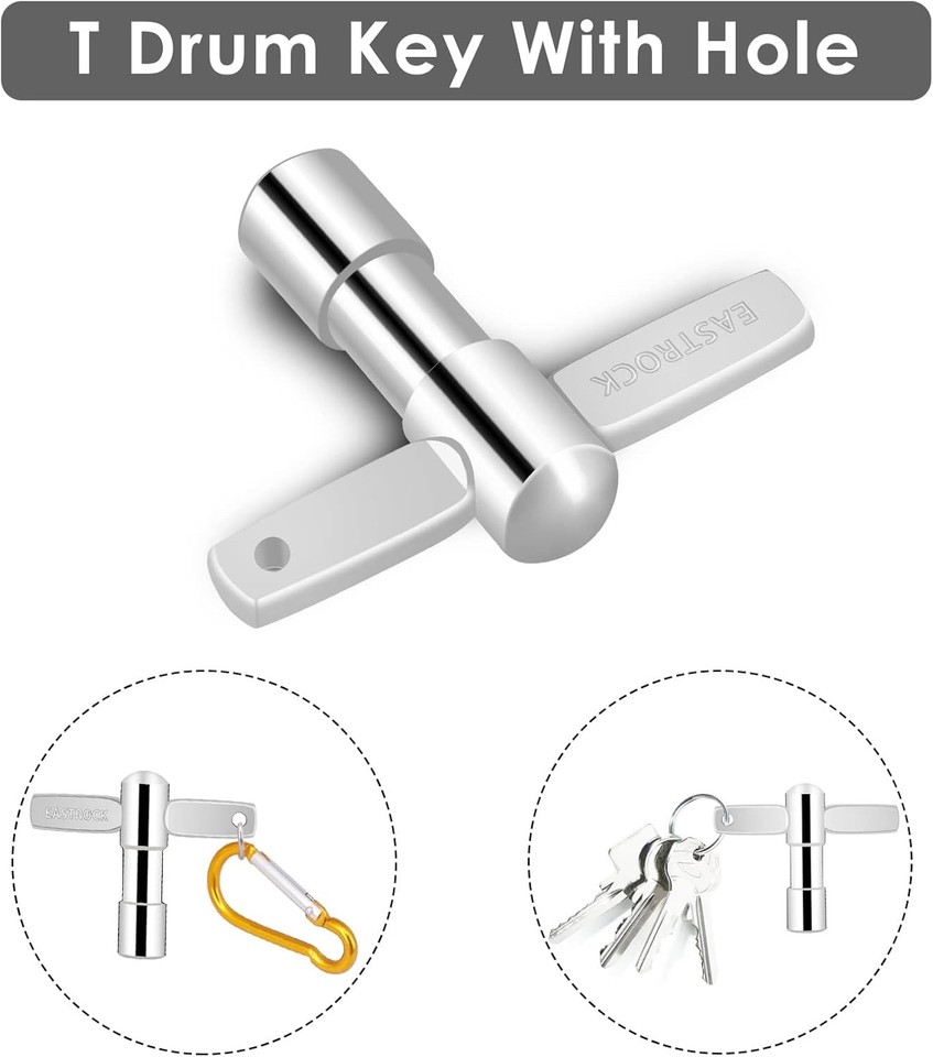 EastRock Drum Keys 3-Pack Tuning Key with 1-3, Chrome-Plated Steel ...