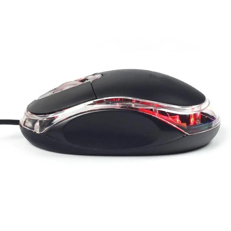 WIRED USB OPTICAL MOUSE FOR PC LAPTOP COMPUTER SCROLL WHEEL LED LIGHT ...