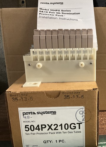 Porta System 504PX210GT Ten Pair Protector Pack Ten Gas Tubes 1504. NOS ...