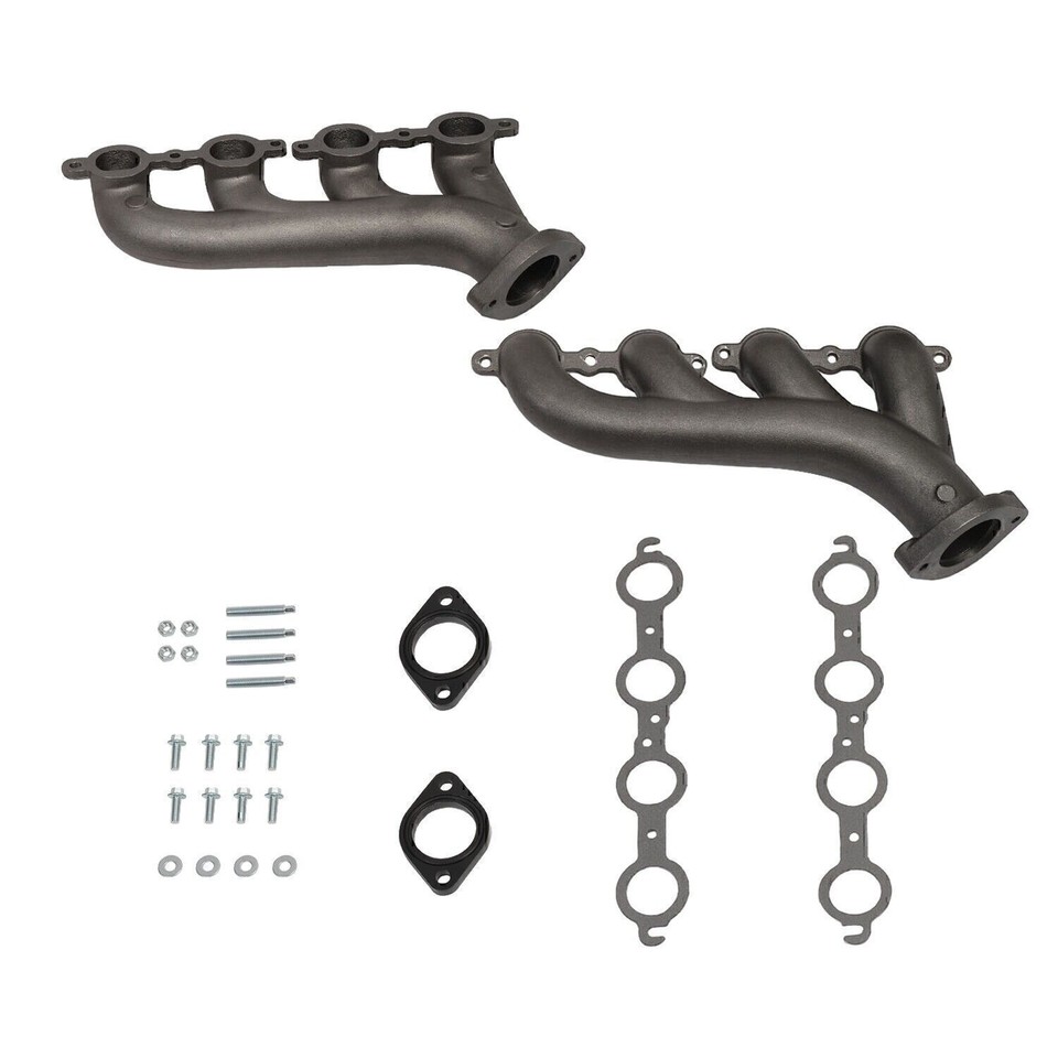 LS Swap Cast Iron Manifold Headers w/ Gasket For Chevy LS1 LS2 LS3 4.8 ...