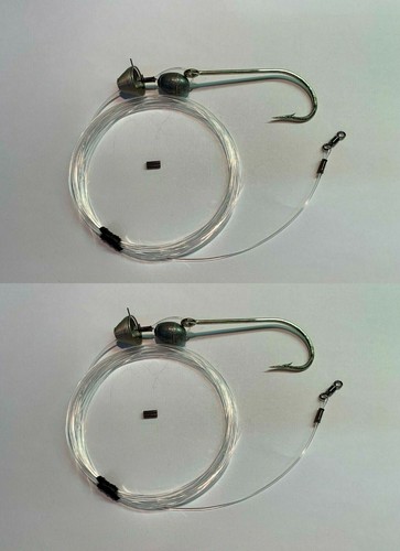 2 Pcs. Ballyhoo Pin Rig with Stainless Steel Bait Spring Mustad 8/0 100 ...