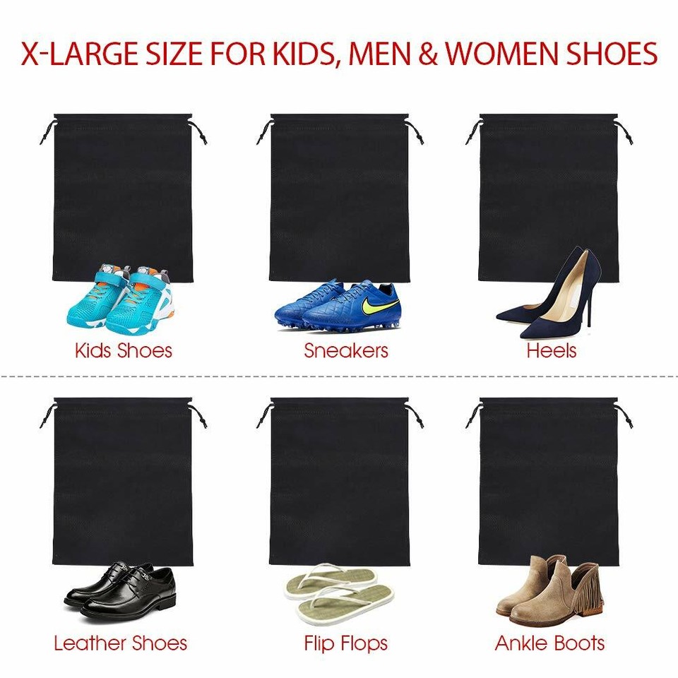 US 12PCS Boot Shoe Toy Storage Drawstring Bag Travel Organizer Large ...