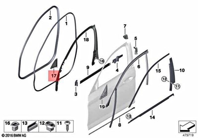 Genuine BMW M5 F90 G30 G31 G38 Cover Mirror Triangle Inner Left ...