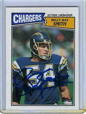 SAN DIEGO CHARGERS BILLY RAY SMITH 1987 TOPPS SIGNED CARD # 348 AUTO | eBay