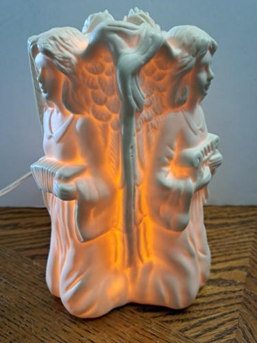 Vintage Angel Night Lamp Bisque 7'' High | eBay
