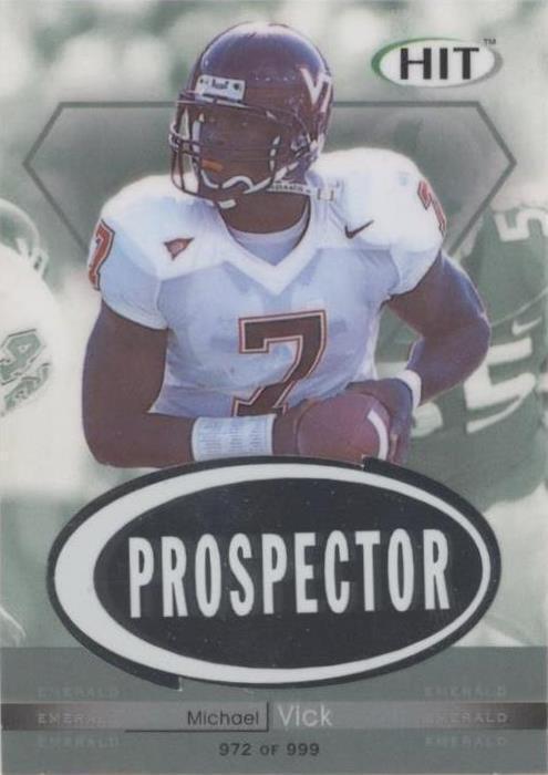 2001 SAGE Hit - Prospector Michael Vick #P14 Emerald /999 (RC) for sale ...