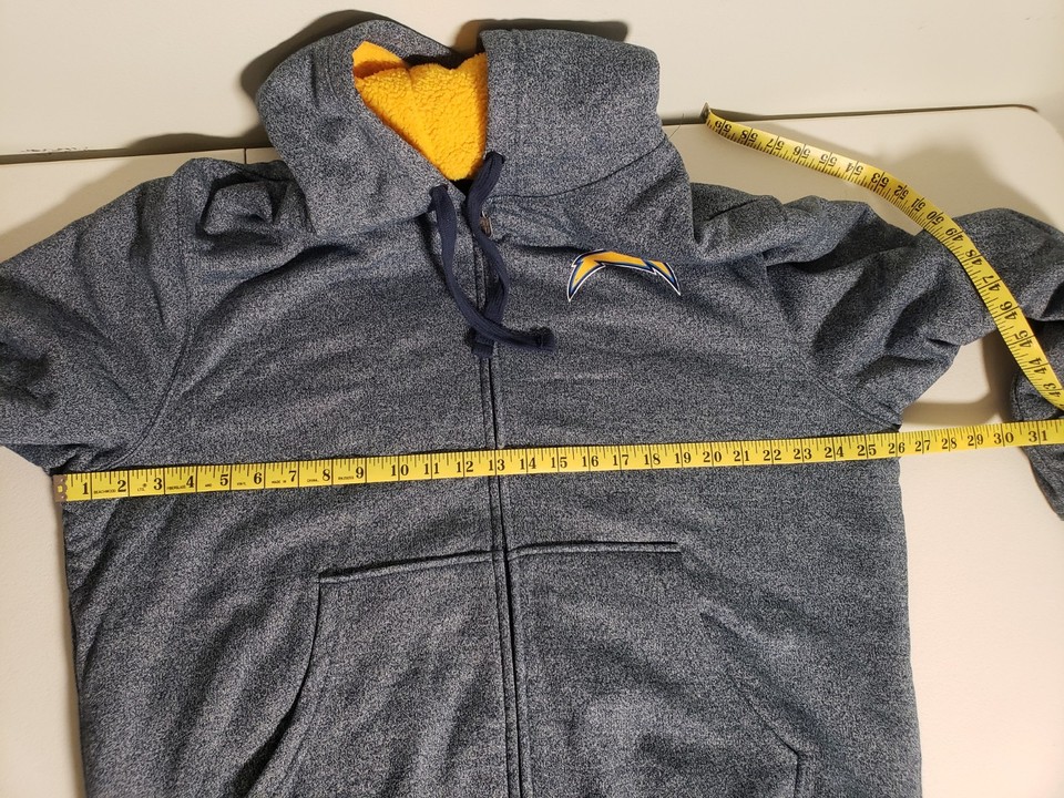 NFL Pro Line Zip Up Hooded Sweatshirt Los Angeles Chargers Hoodie Mens ...