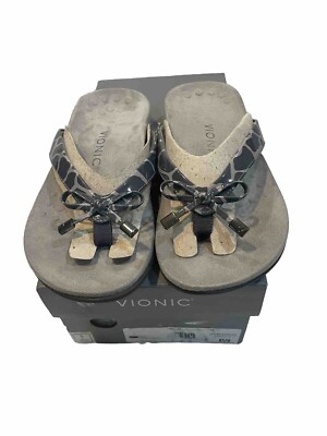 Vionic Bella II Flip Flop - Women's Orthotic Sandals Grey - 5 Wide | eBay