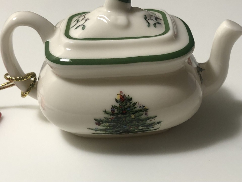 SPODE CHRISTMAS TREE TEAPOT ORNAMENT MINT CONDITION HARD TO FIND IN ...