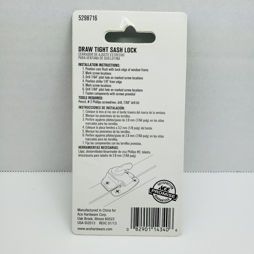 ACE Draw Tight Sash Lock Bright Brass #5298716 | eBay
