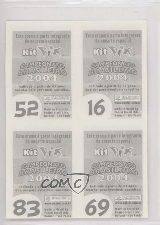 2004 Panini Campeonato Brasileiro Stickers Kit Pix SC Internacional ...