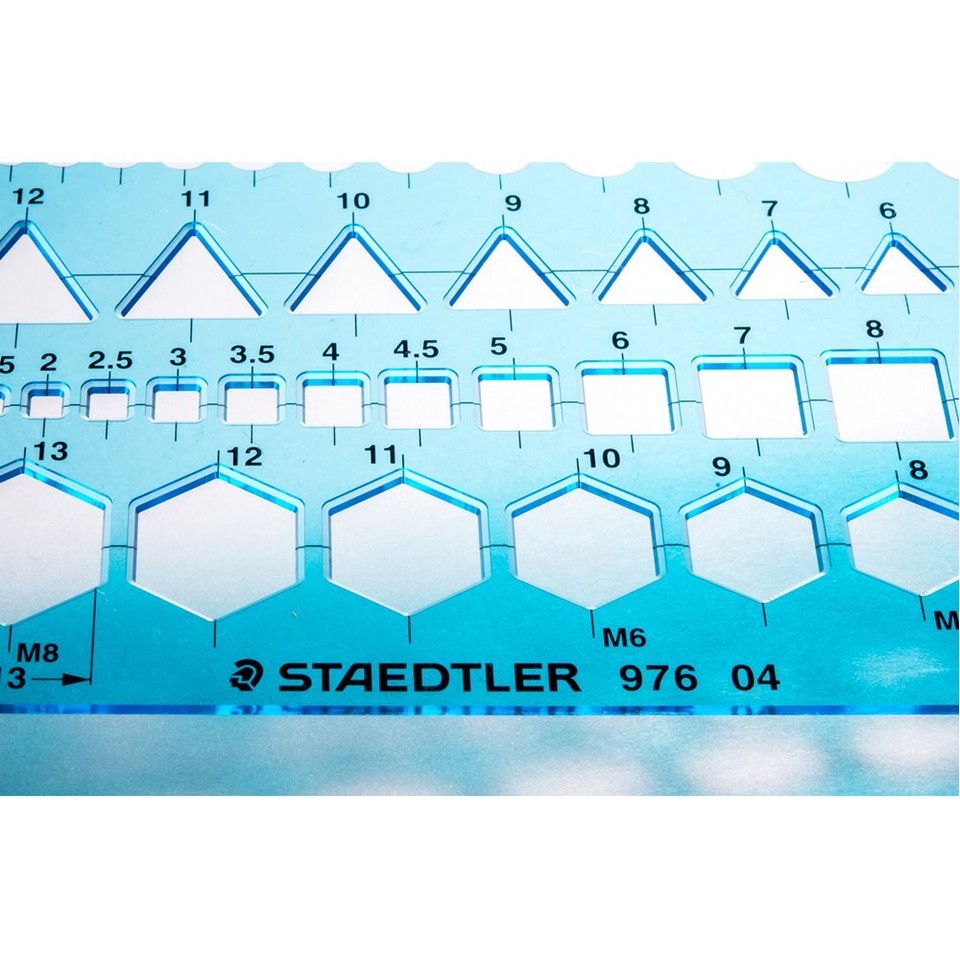 Staedtler 976 04 Drafting Mechanical Ruler Round Triangle Square ...